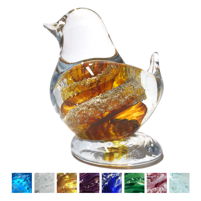 Cremation Ashes Glass Birds
